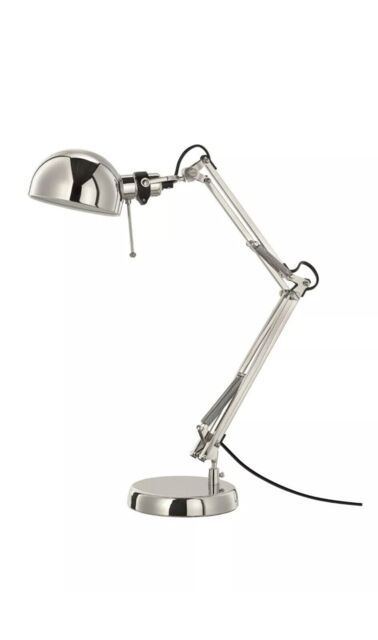 Ikea Forsa Work Table Lamp Black Adjustable Arm Height & Shade Steel by ...