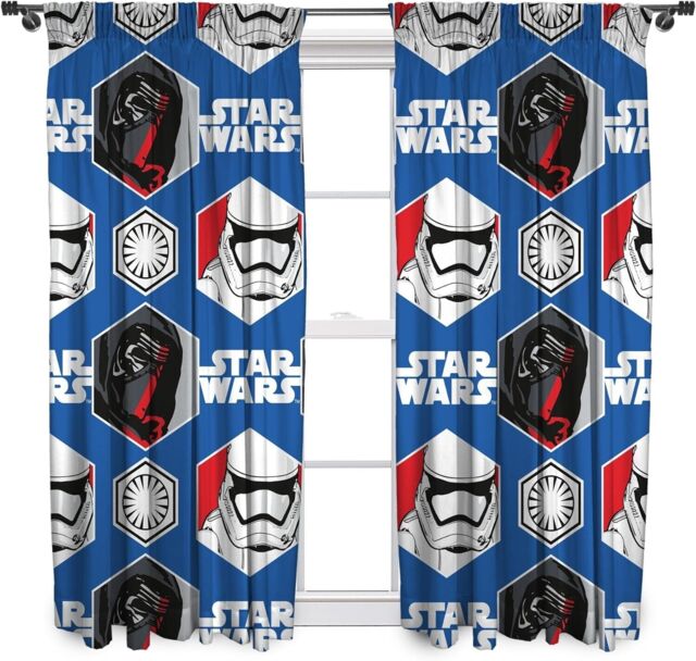 "Official Star Wars Awaken 66"" X 54"" Unlined Pencil Pleat Character ...