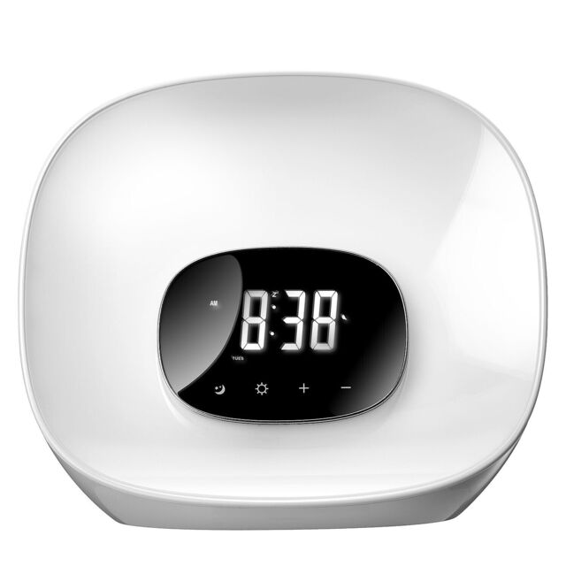 Groove E Light Curve Wake Up Light Alarm Clock With Radio White-uk by ...