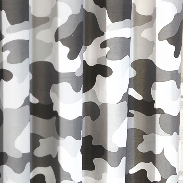 "Grey Army Camouflage Camo Fully Lined Curtains With Tie Backs Boys 66 ...