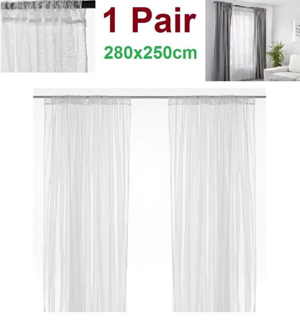 Ikea Lill Sheer Net Curtains 1 Pair White Long Curtains White Curtains ...