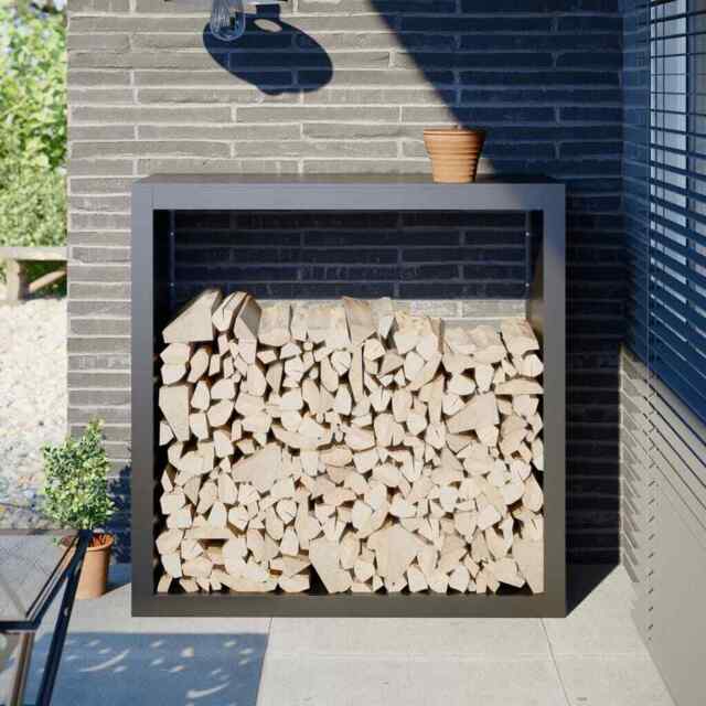 Firewood Rack Fireplace Log Store Firewood Log Rack Log Holder Steel by ...