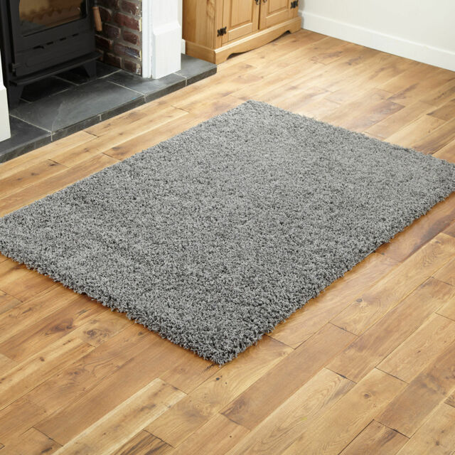Shaggy Modern Rug X Large 5cm Thick Non Shed Anthracite Dark Grey Best ...