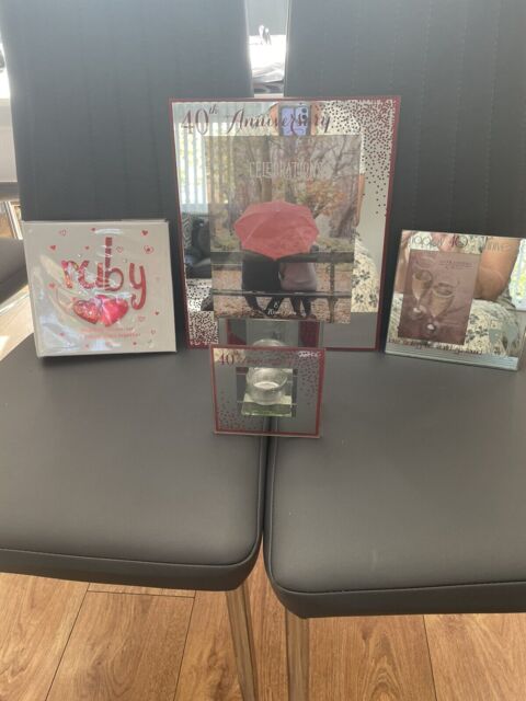 4 X 40th Wedding Anniversay Ruby 2 X Frames 1 Tea Lighter And Photo by ...