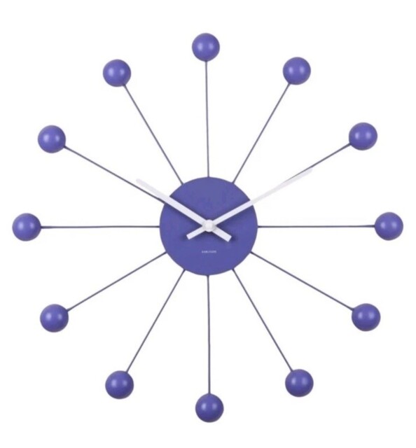 Bn Bright Purple Coloured Karlsson Funky Spider Wall Clock Retro 1960s ...