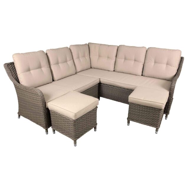 Chester Rattan Wicker Outdoor 5-seater Corner Sofa Set - Brown - Dg72 ...