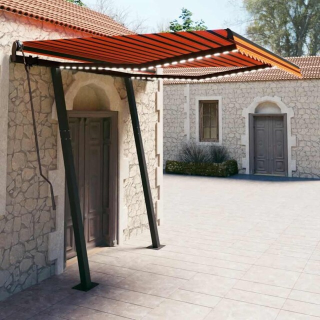 Manual Retractable Awning Canopy Outdoor Awning Folding Arm With Led by ...