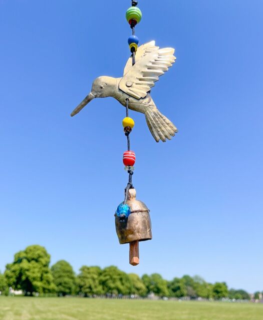 Humming Bird Iron Wind Chime With Multicoloured Glass Beads by eBay ...