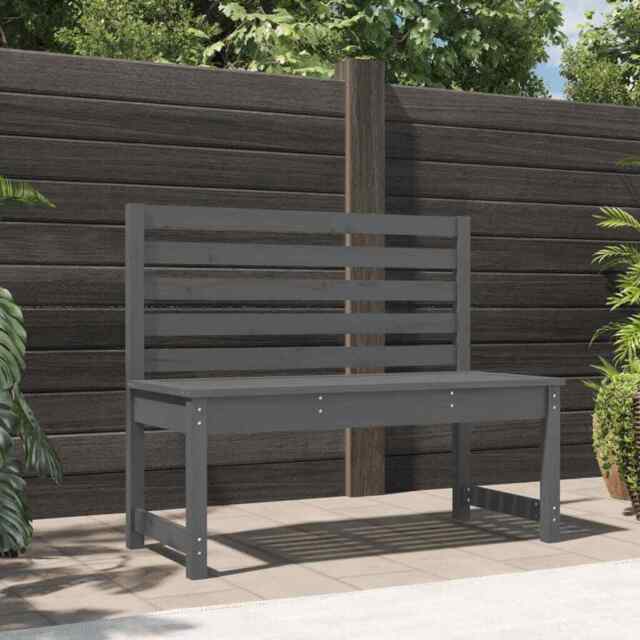 Garden Bench Grey 109 Cm Solid Wood Pine Vidaxl by eBay | ufurnish.com