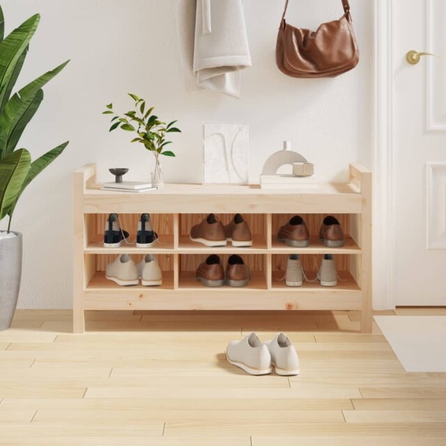 Solid Wood Pine Hall Bench Wooden Entryway Storage Seating Chair by ...