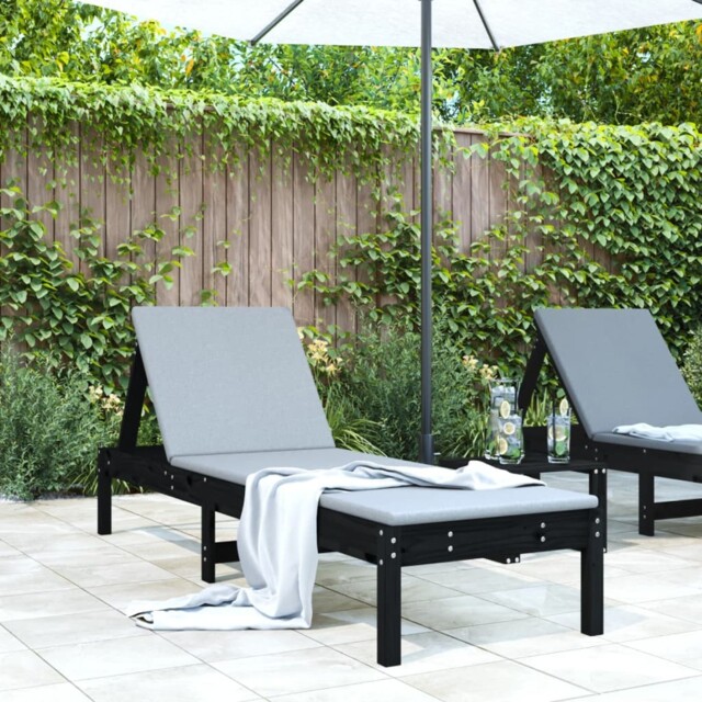Sun Loungers Sun Bed Outdoor Lounge Bed Garden Day Bed Solid Wood Pine ...
