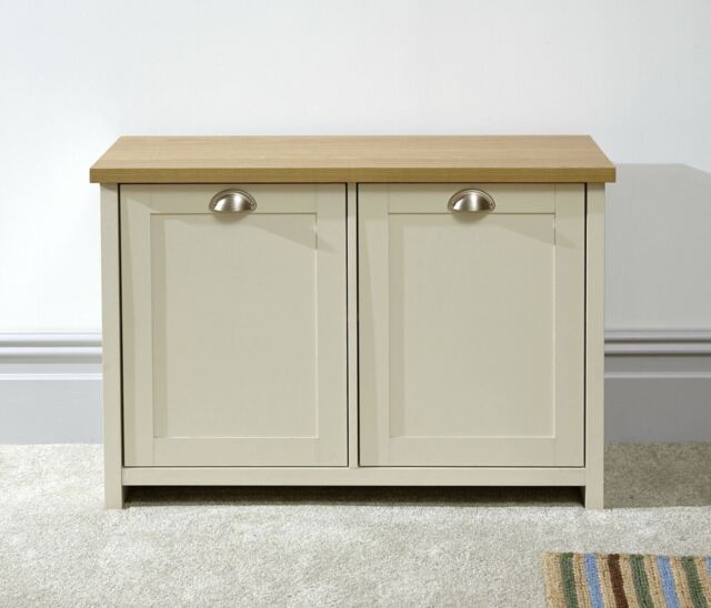 Shoe Storage Cabinet 2 Door Cupboard Two Tone Hallway Unit Lancaster by ...