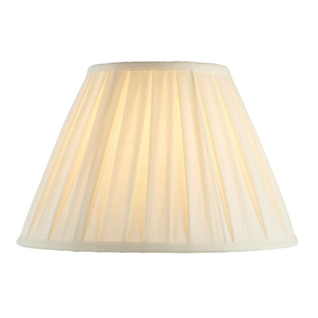 14 Inch Diameter Pleated Fabric Lamp Shade Cream Endon Carla Carla-14 ...