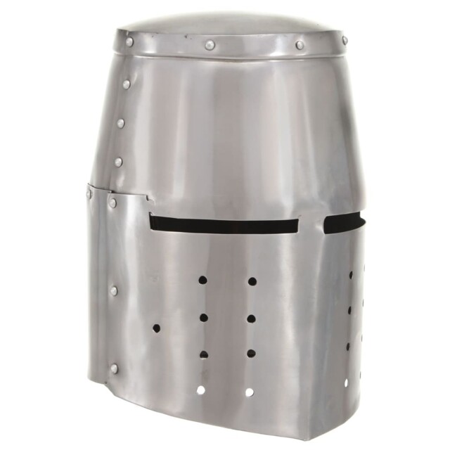 Silver 18-gauge Steel Medieval Knight Helmet Replica 22x20x30cm For by ...