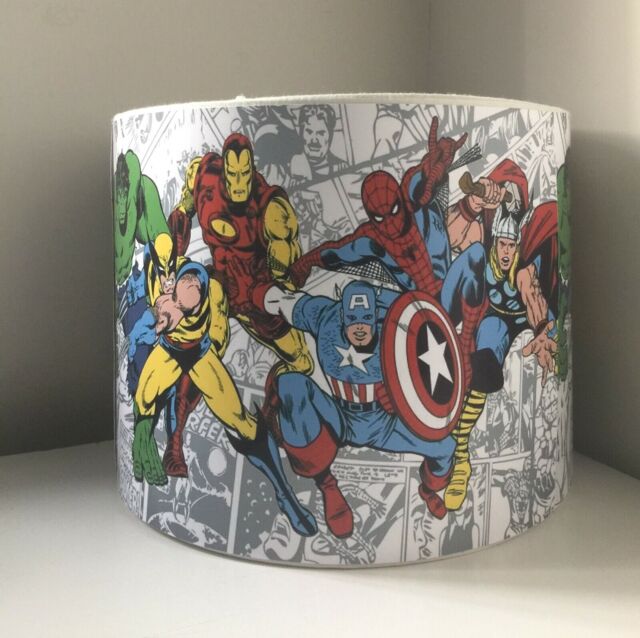 Marvel Avengers White Handmade Ceiling Drum Lampshade / Boys Room by ...