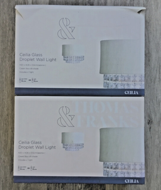 2 X Thomas & Franks Ceilia Glass Droplet Wall Lights by eBay | ufurnish.com