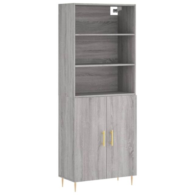 Highboard Sideboard Cabinet Home Storage Tall Cupboard Organizer Unit ...