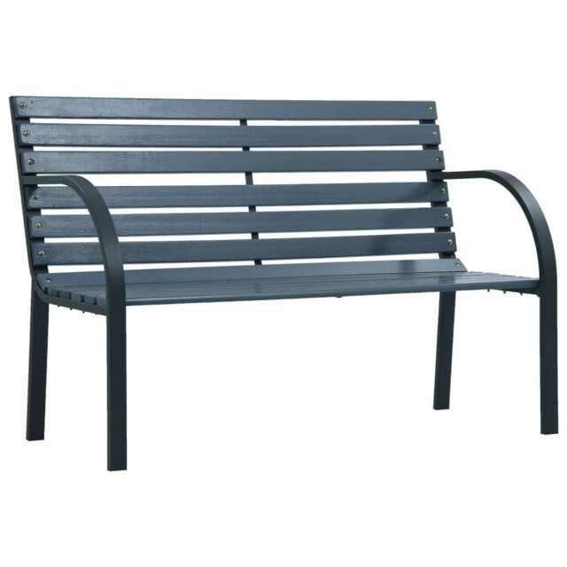 Garden Bench Grey Wood Outdoor Patio Seating Chair Furniture 20 X 59 X ...