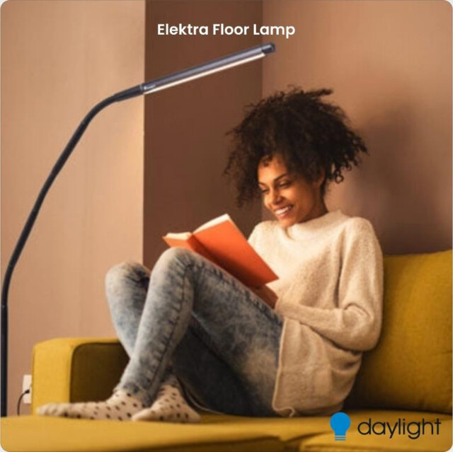 Led Black Floor Lamp Daylight Elektra Flexible Anti-glare Reading by ...
