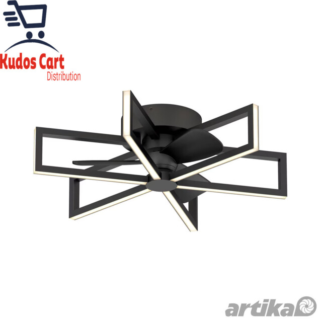 "Artika Swirl 26"" Ceiling Fan Led Light Remote Control Cooling No Bulb ...