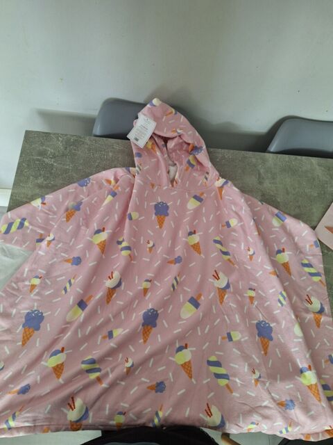 Dreamscene Ice Cream Hooded Poncho Towel For Kids Swimming Bath Shower ...
