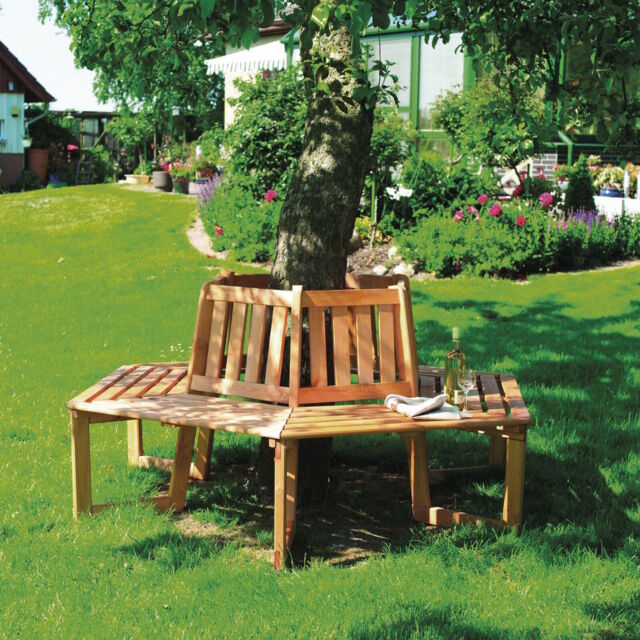 Tree Seat Solid Wood Hexagon Garden Tree Bench Round Tree Seat by eBay ...