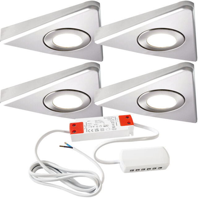 4x 2.6w Led Kitchen Triangle Spot Light & Driver Stainless Steel by ...