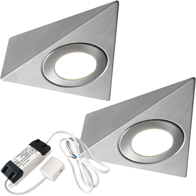 2x 2.6w Kitchen Pyramid Triangle Spot Light & Driver Stainless Steel by ...