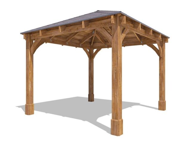 Gazebo Heavy Duty Pressure Treated Wooden Roof Shingles Leviathan 3m X ...