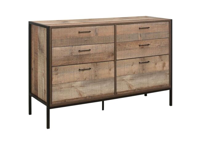Industrial Chest Of Drawers Birlea Urban Chic 6 Drawer Deep Wide Metal ...
