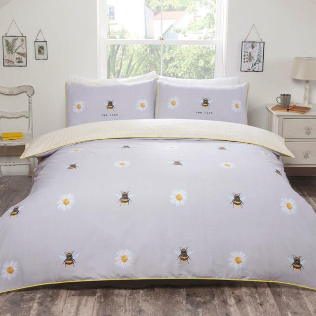 Bee Kind Duvet Cover Set Floral Honeycomb Reversible - Single Double by ...