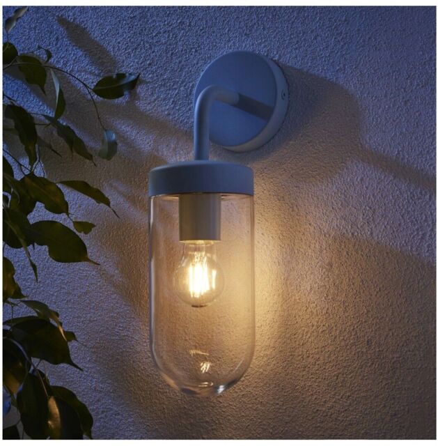 Zinc Mount Matt Light Blue Mains E27 Outdoor Lantern Wall Light by eBay ...