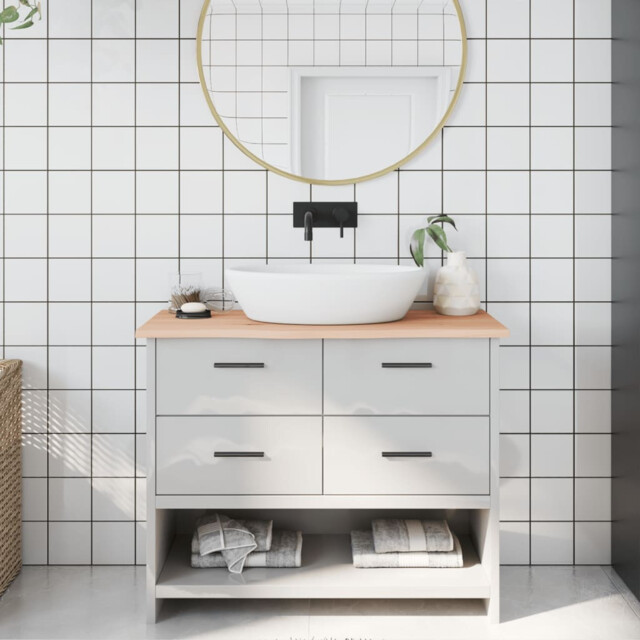 Bathroom Countertop Vanity Top Wash Basin Worktop Treated Solid Wood by ...