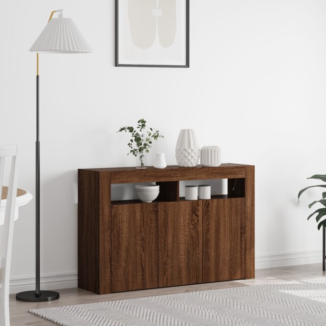 Sideboard Brown Oak Engineered Wood 116 X 30 X 75 Cm Sideboard by eBay ...