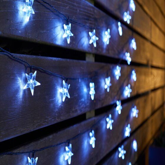50 Stars String Lights Ultra Bright Solar Powered White Outdoor Garden ...