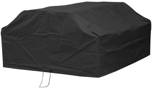 Woodside Black Waterproof Outdoor 6 Seater Square Picnic Table Cover by ...