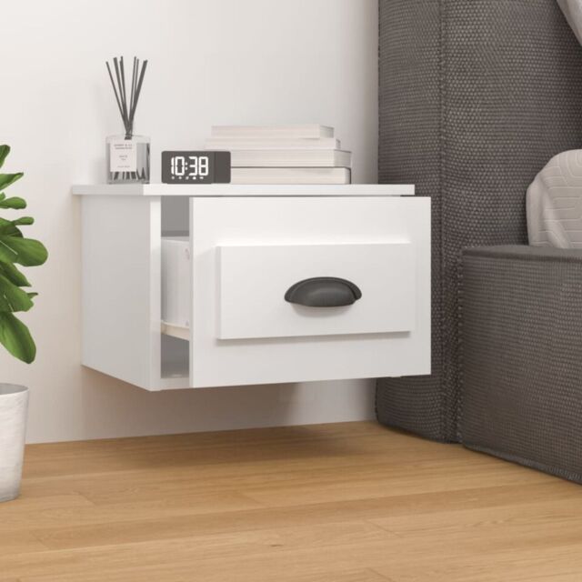 Wall-mounted Bedside Cabinets Floating Nightstand Bedroom Side Table by ...