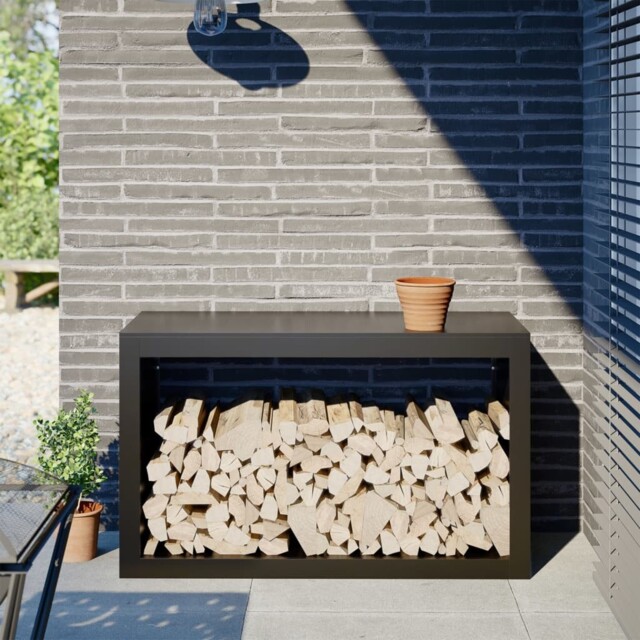 Firewood Rack Fireplace Log Store Firewood Log Rack Log Holder Steel by ...