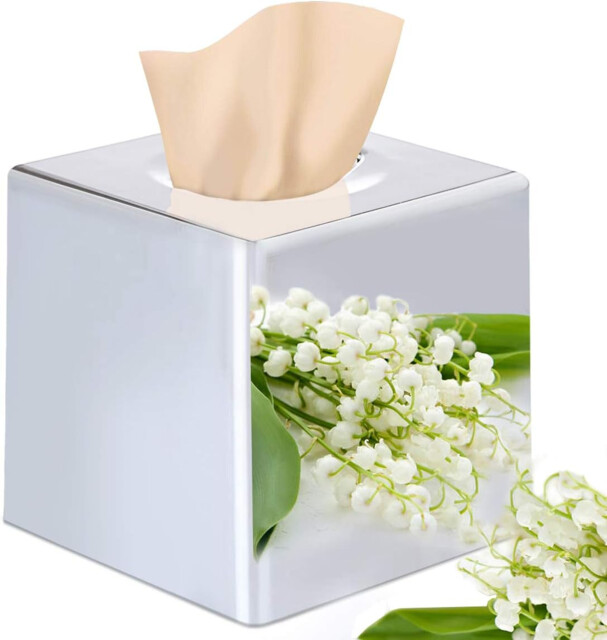 Silver Mirror Cube Tissue Box Cover – Stylish Square Tissue Holder For ...