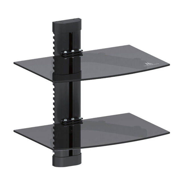 2 Tier Wall Shelf Mount Glass Floating Dvd Player Sky Box Ps Xbox by ...