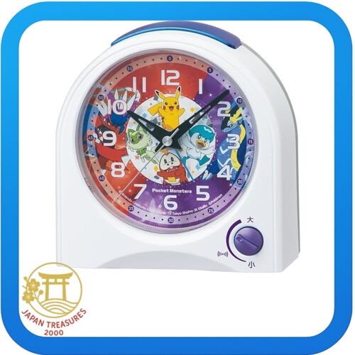 Seiko Clock Alarm Clock Table Clock Character Pokemon White 115 X 115 ...