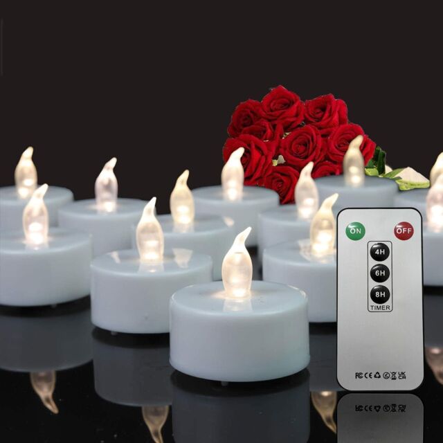 Remote Control Tea Lights Candle,flameless Flickering Battery Operated ...