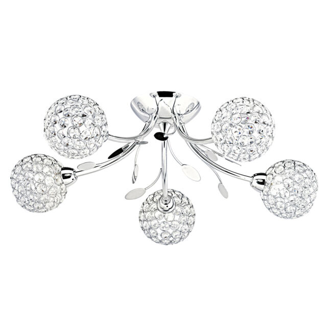 Searchlight 6575-5cc 'bellis 2' 5-light Chrome Flush Chandelier - by ...