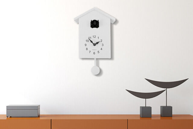 Walplus White Minimalist Cuckoo Clock - Black Window With Changeable 4 ...