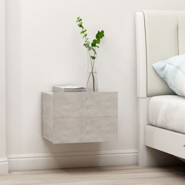 2x Wall-mounted Bedside Cabinet Floating Nightstand Wooden Sidetable by ...