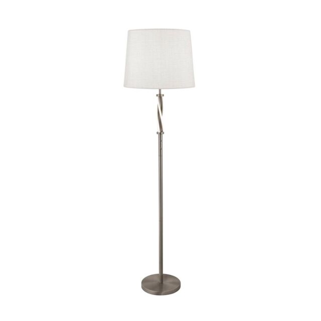 Led Satin Silver Finish Free Standing Floor Lamp With Ivory Hessian by ...