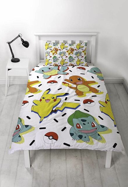 Pokemon Memphis Single Duvet Cover Bed Set Pikachu, Squirtle & by eBay ...