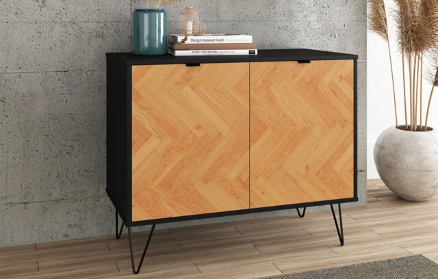 Mint Essentials Denver - Parquet Sideboard- Black L.90 X D.44.5 X by ...