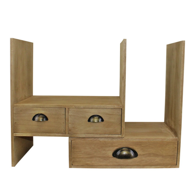 Desktop Storage Unitfreestanding Wood 2 Piece 3 Drawers Home Office by ...