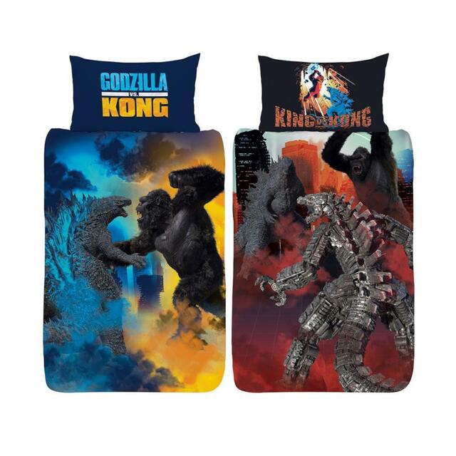 Godzilla Vs Kong Single Duvet Cover Set Battle Reversible Children's by ...